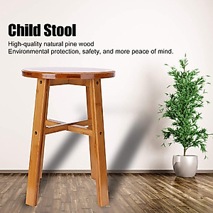 QANYEGN Multipurpose Wood Low Stool, Small Bench Seat, Small End Table Stool, Bathroom Stool Wood for Living Room, Bathroom(Medium Rod Stool)