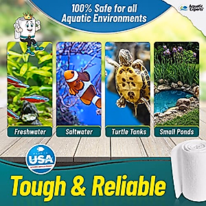 Aquarium Filter Pad – FilterFirst Aquarium Filter Media Roll for Crystal Clear Water - Aquarium Filter Floss for Fish Tank Filters, 12 by 72 by ¾ Inches to 1 Inch Thick