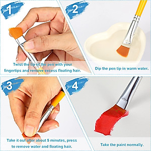 Paint Brush Acrylic Paint Brushes Angled Flat Art Paint Brush Set Small Artist Paint Brushes for Acrylic Craft, Watercolor, Oil, Gouache, Face Body Detail Painting for Kids Adult (6, 1/2inch)