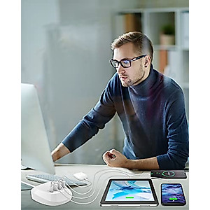 USB C Charger Station,4-Port (1*USB C 30W & 1*QC3.0 & 2*USB-A) USB Charging Station for iPhone 14 Series/13/13 Mini/13pro Max/12/12 Mini/12Pro/12 Pro Max/11/iPad/AirPod,Smart Phone,Multi Devices