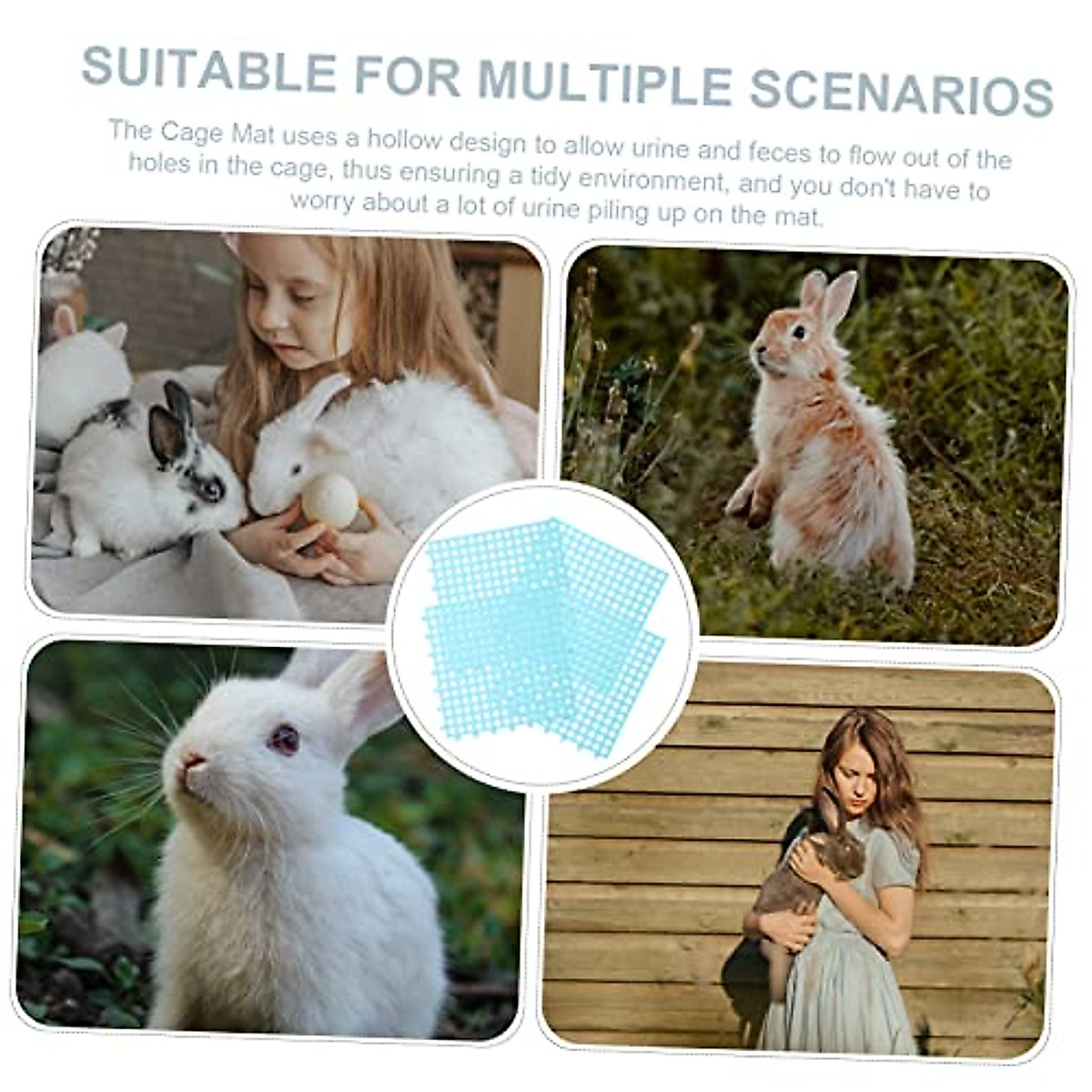 Mipcase 8 Pcs Rabbit Mats Bunny Cages for Rabbits Outdoor Outdoor+mat Outdoor Floor Mat Pet Cage Pads Chinchilla Cage Small Pet Bunny Rabbit Cage Mat Animal Cage Hole Mats Bunny Cage Pads