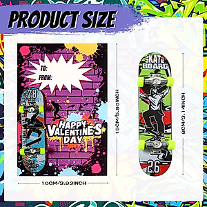 36 Pack Valentines Day Gift Cards with Fingerboards Finger Skateboards Valentine's Greeting Cards Valentines Finger Boards Set for Teens Valentines Classroom Exchange Prize Party Favor Supplies