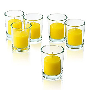 Set of 12 Votive Citronella Candles - Scented Candles for Indoor/Outdoor Use - 10 Hour Burn Time - Made in USA