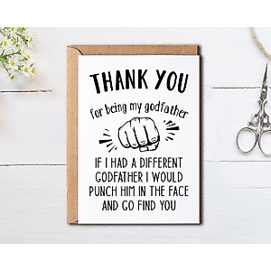 OystersPearl Thank You For Being My Godfather Funny Card - Fathers Day For Dad Husband - Godfather Card - Godfather Gift Card