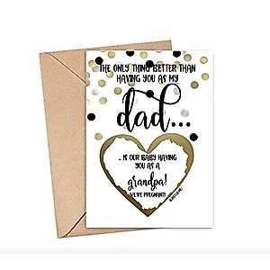 Pregnancy Scratch Off Card for Dad New Grandpa, From Son or Daughter, New Grandfather Announcement for Grandchild (Dad)