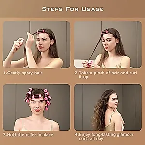 Amzpus 36 Pieces Foam Roller Hair Curler - Flexible Jumbo Foam Sleeping Hair Styling Curlers for Hair Styling, 1.57inch, Pink