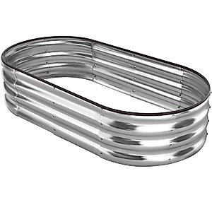ENJOYBASICS Raised Garden Bed Kit, Galvanized Raised Planter 4x2x1ft Box Outdoor for Vegetables, Large Bottomless Metal Raised Bed for Gardening, Herb, Growing Fruits, Flower