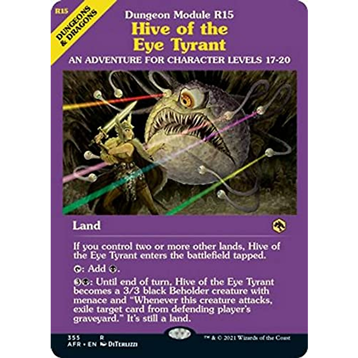 Magic: the Gathering - Hive of The Eye Tyrant (355) - Showcase (Dungeon Module Cover) - Adventures in The Forgotten Realms