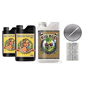 Advanced Nutrients Sensi Grow A and B 4 Liter with Big Bud Coco Plant 1 Liter Bundle and Conversion Chart and 3mL Pipette