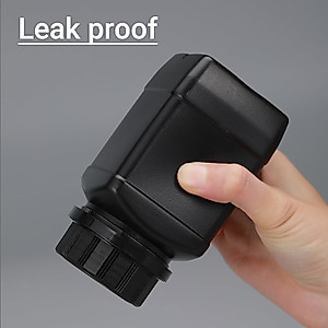 ASEVAT 34oz Plastic Lab Chemical Reagent Bottles, Square Sample Storage Container, Plastic Chemical Container Bottle with Anti-theft Cap, Wide Mouth Sample Sealing Storage Bottles (5Pcs)