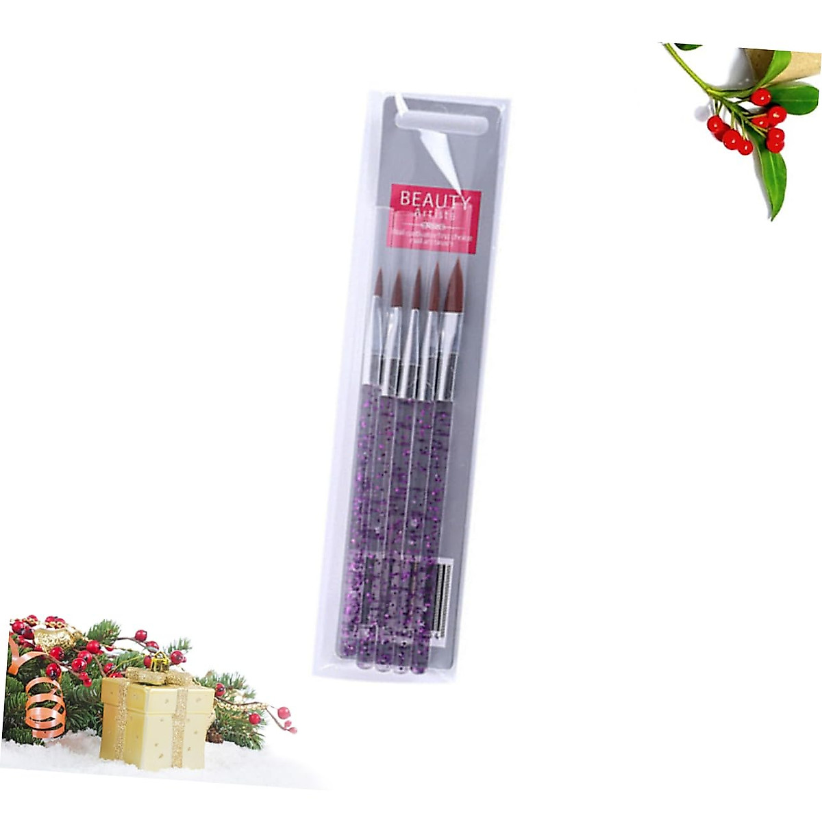 Beavorty Nail Art Pen Brush Set 5pcs Nail Detail Brushes for Nail Nail Supplies for Salon