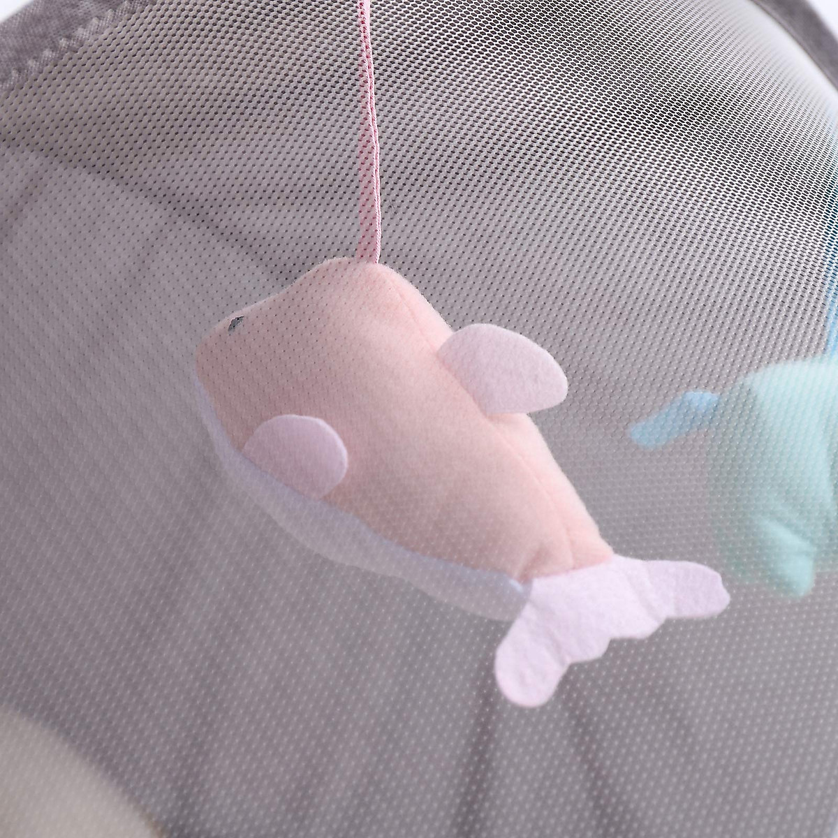 3-Color Baby Electric Rocking Chair, Portable Swing Cradle Bouncer Rocker with Bluetooth Music Remote Control, Foldable Music Bouncer Seat with Bouncy Rocking for 0-12 Months Baby (Blue)