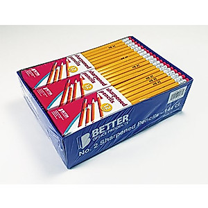 Better Office Products Pre-sharpened #2 Pencils, 144/box