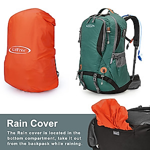 G4Free 50L Hiking Backpack Waterproof Daypack with 2L BPA Free Bladder for Outdoor Camping Climbing Backpack with Rain Cover