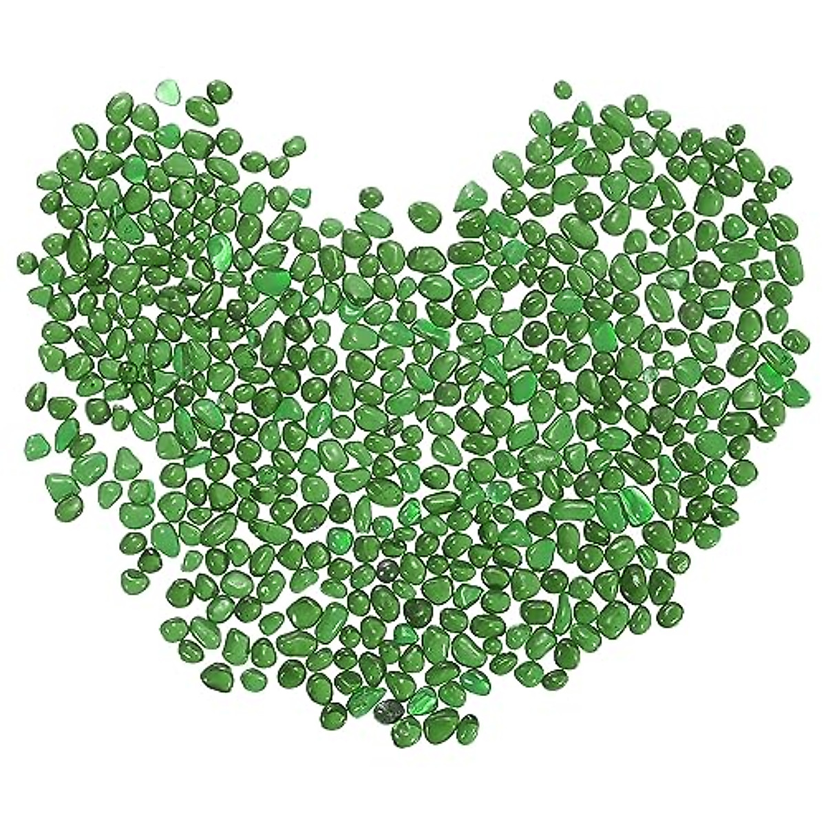 MECCANIXITY 500g/1.1lb 3-6mm Decorative Glass Stones, Polished Glass Pebbles Marbles DIY Decor for Vase Filler Beads Crafts Fish Tank Aquarium Garden Decoration, Green