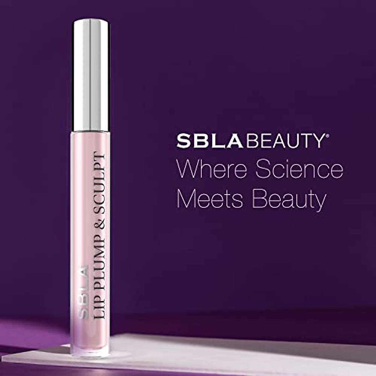 SBLA Beauty Lip Plump & Sculpt, Hydrating Lip Plumper Gloss, Instantly Plumps Lips & Creates Fuller Pout, Baby Glow (Light Pink), 0.11 Oz