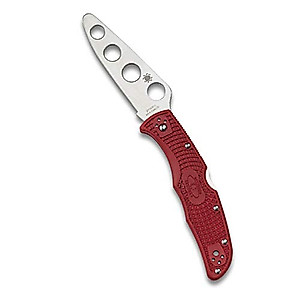 Spyderco Endura 4 Lightweight Signature Trainer Knife with 3.55" AUS-6 Steel Blade and Red FRN Handle - BluntedEdge - C10TR