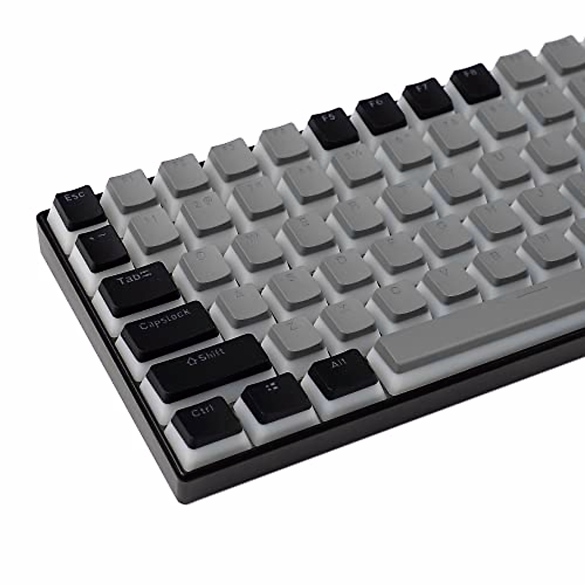 YMDK 128 PBT Double Shot Doubleshot Shine Through ANSI ISO OEM Profile Pudding Keycaps Key caps for MX Mechanical Keyboard 61 68 87 104 (128 Black Gray)
