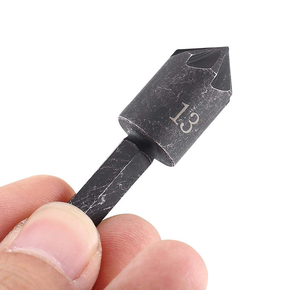 Chamfer Bit,7 Flute 82 Degrees 1/4" Hex Shank High Carbon Steel Countersink Cutter Bits for Wood, Plastic and Other Soft Material(2pcs)