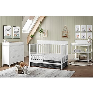 Oxford Baby Logan Crib to Toddler Bed Guard Rail Conversion Kit, Snow White, GreenGuard Gold Certified