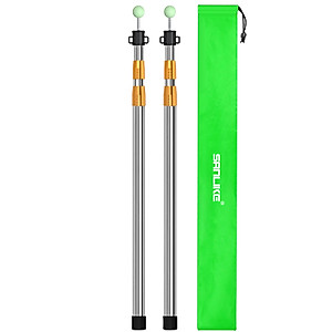 SANLIKE Telescoping Tarp Pole Adjustable Tent Poles, 33"-86.6" Thickened Tube Collapsible Stainless Steel Canopy Poles for Camping Backpacking Hiking Awning Sun Sails Outdoor Sports, Set of 2