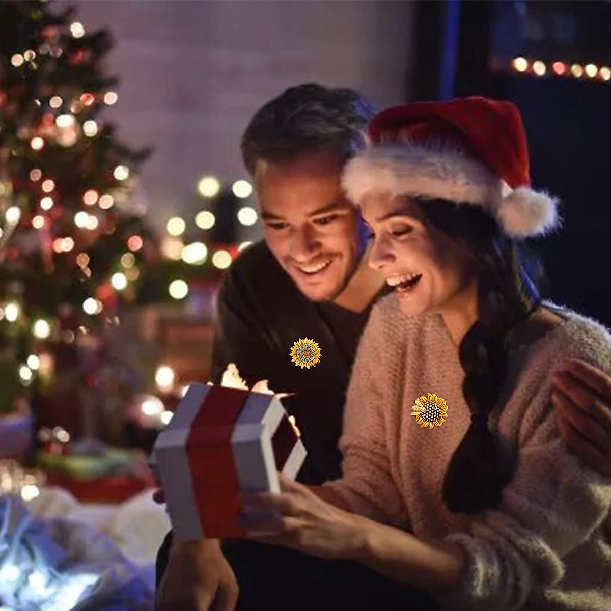 2 Pack Sunflower brooch pins for women Costume Jewelry Fashion Crystal Broches Vintage Jewelry Broche Pins