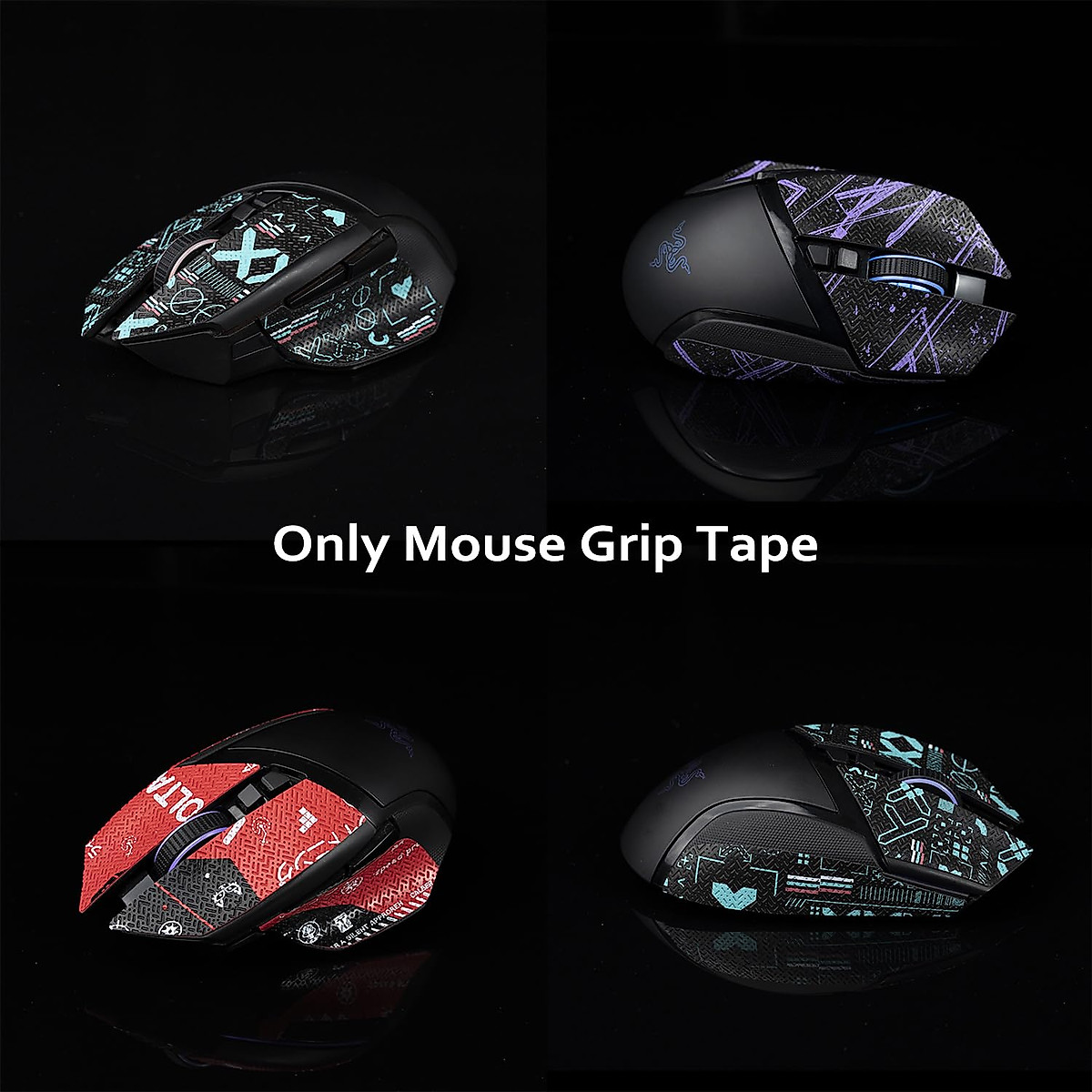 Hokeyio Mouse Grip Tape Sticker for Razer Basilisk Ultimate/X HYPERSPEED Non Slip Suck Sweat Pre Cut Easy Instand Blood X