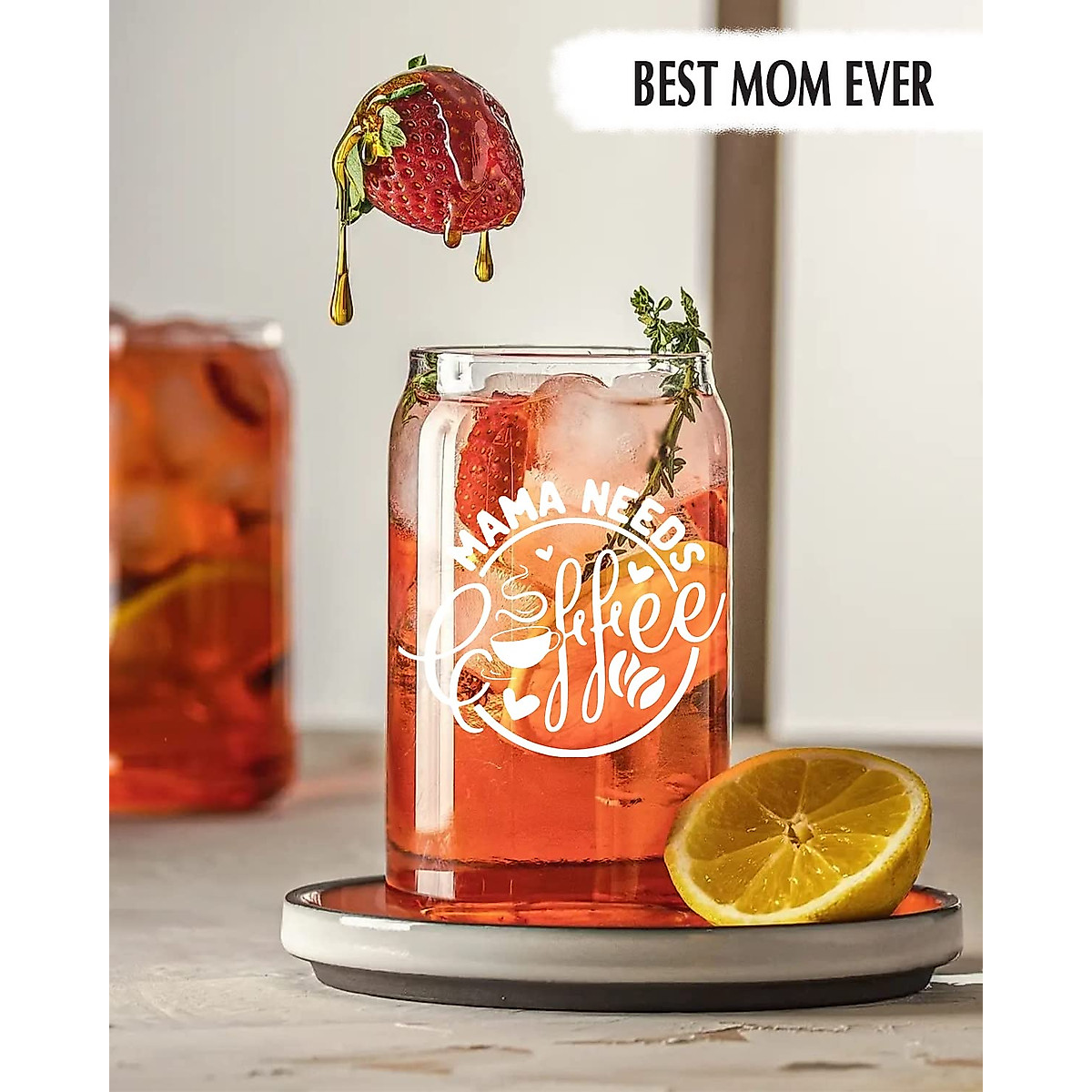 Mothers Day Gifts For Mom, Wife, Women -Gifts For Mom From Daughter, Son, Kids - Best Birthday Gifts For Mom, Mother, Wife, New Mom, Bonus Mom, Mama From Daughter, Son, Husband - 16Oz Coffee Glass