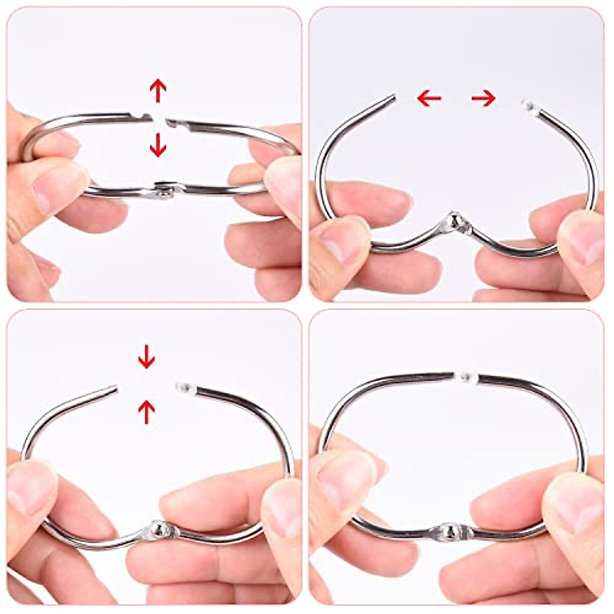 EVOOKA Shower Curtain Hooks Rings,12Pcs Rustproof Metal Shower Hooks for Shower Curtain,Glide Smoothly Oval Shower Rings for Curtain,Shower Curtain Rings for Bathroom Shower Rod（Silver）