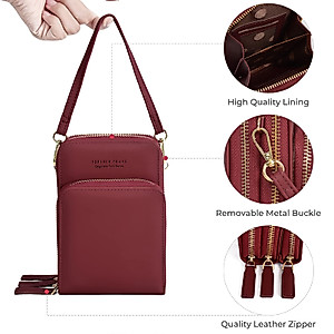 WITERY Small Cellphone Crossbody Purse- Lightweight Leather Travel Phone Crossbody Bags Shoulder Bags with 2 Shoulder Straps & Credit Card Slots for Women