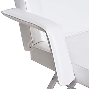 Paddie Professional Tattoo Bed Chair Adjustable Folding with Storage Pocket and Towel Hook for Client/Esthetician, Spa/Facial Care/Lash Extension/Massage/Wax, White