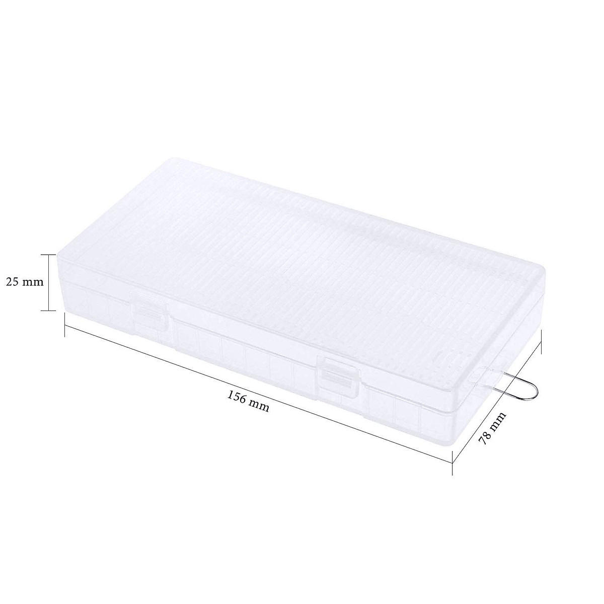 Onwon 2 Pack 8 Cell 18650 Plastic Battery Storage Case with Hook Holder Waterproof Transparent Clear Hard Plastic Battery Box Organizer for 8 x 18650 Size Batteries