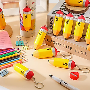 Huquary Back to School Gift Bulk for Teacher Cute Foam Squeeze Pencil Keychains First Day of School Gift for Party(25 Pcs)