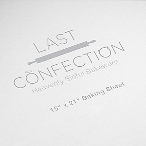 Last Confection 6 Cookie Baking Sheets 15" x 21" - Rimmed Aluminum Jelly Roll Trays - Three-Quarter Sheet Pans