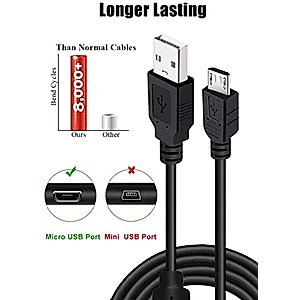 CONNYAM 2Pack 10ft PS4 Controller Charging Cable, High Speed Data Sync Cord for PS4/ Slim/Pro/Xbox One/Xbox One S/Xbox One Elite/Xbox One X Controllers