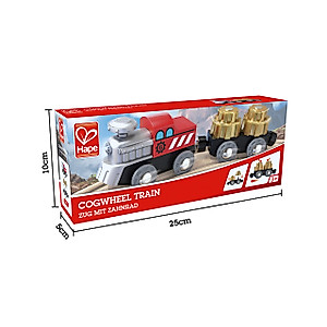 Hape Cogwheel Train| Wooden Railway Cogwheel Engine Toy Train for Kids