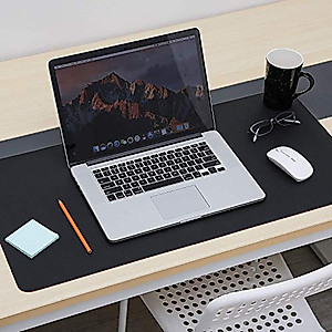 Dual Sided Leather Desk Pad (31.5 x 15.7"), Office Waterproof Desk Mat, PU Mouse Pad, Desk Protector Cover, Desk Writing Mat for Office/Home/Work/Cubicle (Black/Red)