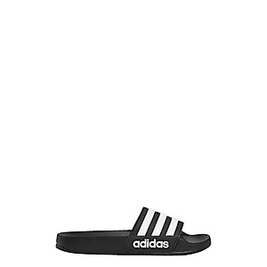 adidas Adilette Shower Slides, Core Black/White/Core Black, 4 US Unisex Big Kid