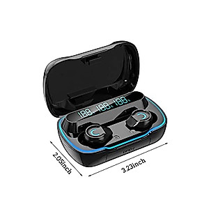 Ganfancp Wireless Earbuds,Bluetooth 5.2 in Ear Headphones,Waterproof Sport Earphones with Display Led Bars Charge Case,Bass Sound Earbuds for Sport,Game,Work