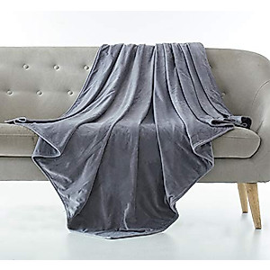 Roomate Weighted Blanket & Removable Cover - Resist Water Spills, 2 Models for Kids and Adults - Cool Breathable Inner & Ultra-Soft Minky Fleece Cover , Grey, 36''48''- 7LB
