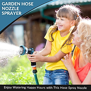 Garden Hose Sprayer Nozzle - Water Hose Nozzle with 10 Adjustable Spray Patterns Heavy Duty, Thumb Control On Off Valve, High Pressure Hose Sprayer Nozzle for Garden Hose Outdoor