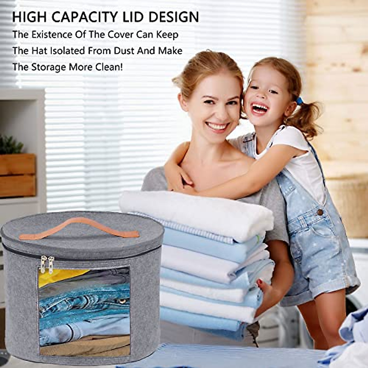 Hat Storage Boxes For Women And Men Storage With Lid Large Foldable Round Travel Decorative Hat Boxes Hat Box Hat Boxes For Men Storage