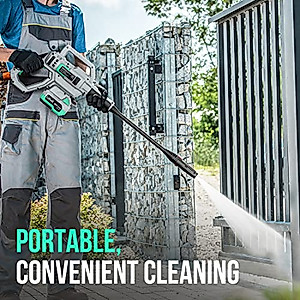Litheli Cordless Pressure Washer 20V, Portable Power Wahsers with 320 PSI 3.2 Lbs Lightweigh for Car Boat Wash, 4.0 Ah Battery & Charger Included