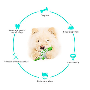 Buyiteme Dog Toothbrush Chew Toy Durable Dog Interactive Treat Dispenser Squeaky Dog Chew Toys for Aggressive Chewers, ​Cleans Teeth and Promotes Dental&Gum Health (Green, Crocodile)