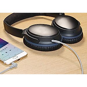 Amazon Basics Bose Quiet Comfort Replacement Inline Mic Remote Headphone Cable for Android Devices - Gray