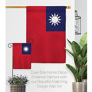 Americana Home & Garden Taiwan Garden Flag Set Wood Dowel Regional Nation International World Country Particular Area House Decoration Banner Small Yard Gift Double-Sided, Made in USA