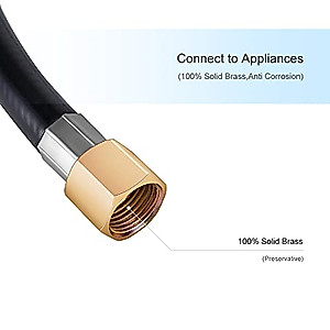 Suppmen Propane Regulator and Hose 2 Feet Universal QCC1 Replacement Hose and Regulator kit for LP Gas Grill 3/8 Female Flare Nut for Heater Fire Pit Stove etc.as Parts and Accessories.
