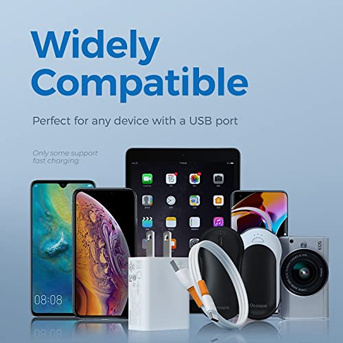 OCOOPA Quick Charge 3.0 Adapter, 18W Quick USB Wall Charger for Hand warmers, Charging Adapter for iPhone 11/Pro Max/XS XR/X/8/8P/iPad, Galaxy S10/S9/S8/Note 9/8 and More