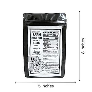 Freeze Dried Candy Tropical Rainbow Candy 5oz - Ships In Box - Deliciously Crunchy, Intense Flavor, Lightweight Snack - Resealable Bag (Tropical 5oz)