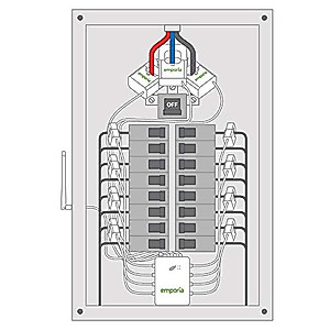3-Phase Emporia Smart Commercial Energy Monitor | Real Time Electricity Monitor/Meter | Solar/Net Metering | Conserve Energy and Get Peace of Mind (Monitor with 8 50A Sensors)